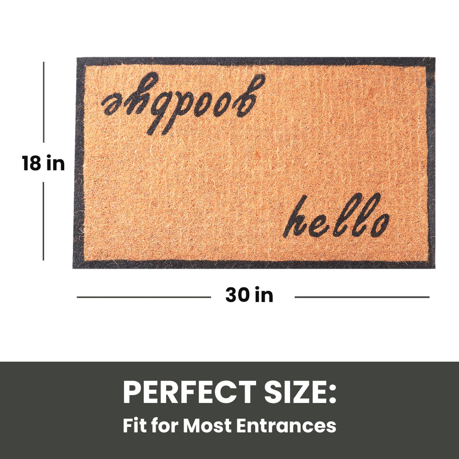 Hello Goodbye Handwoven Coir Welcome Door Mat – EnvelorHome