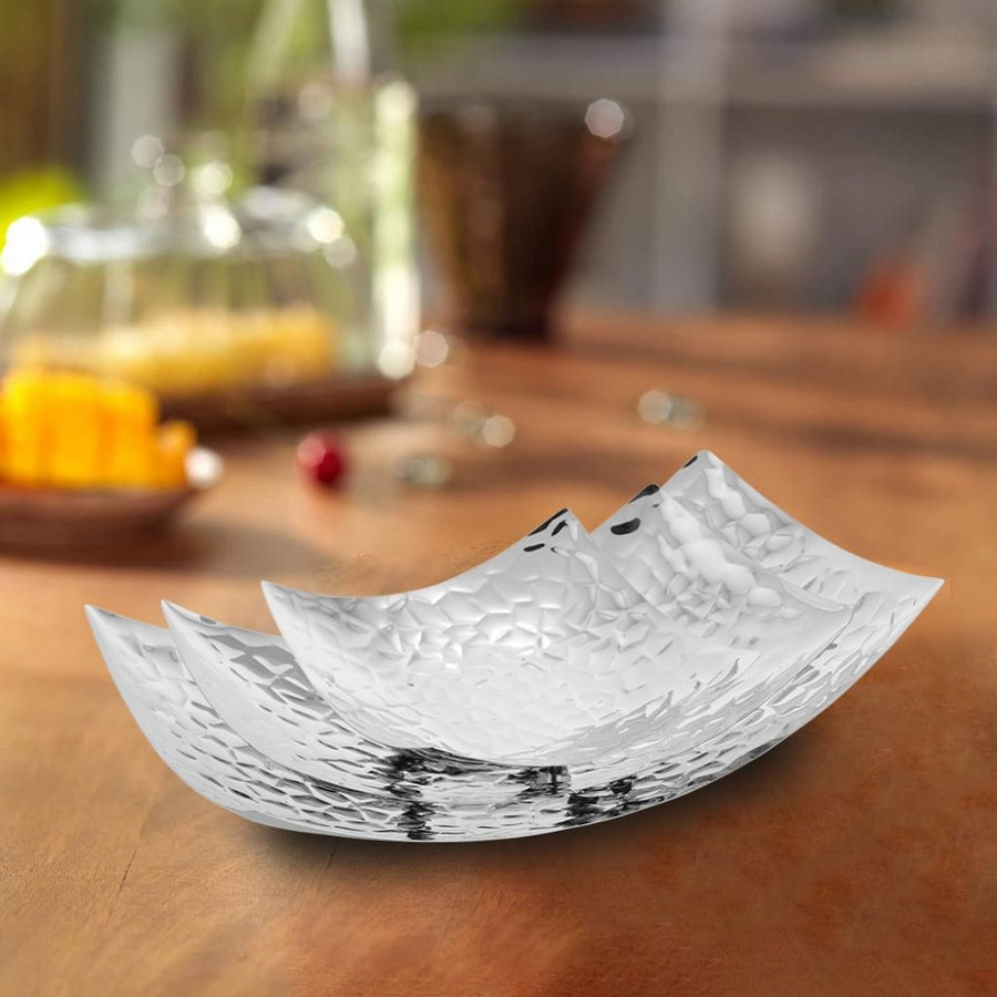 Bubble Hammered & Shiny Curve Tray | Interlocking Bowls – EnvelorHome