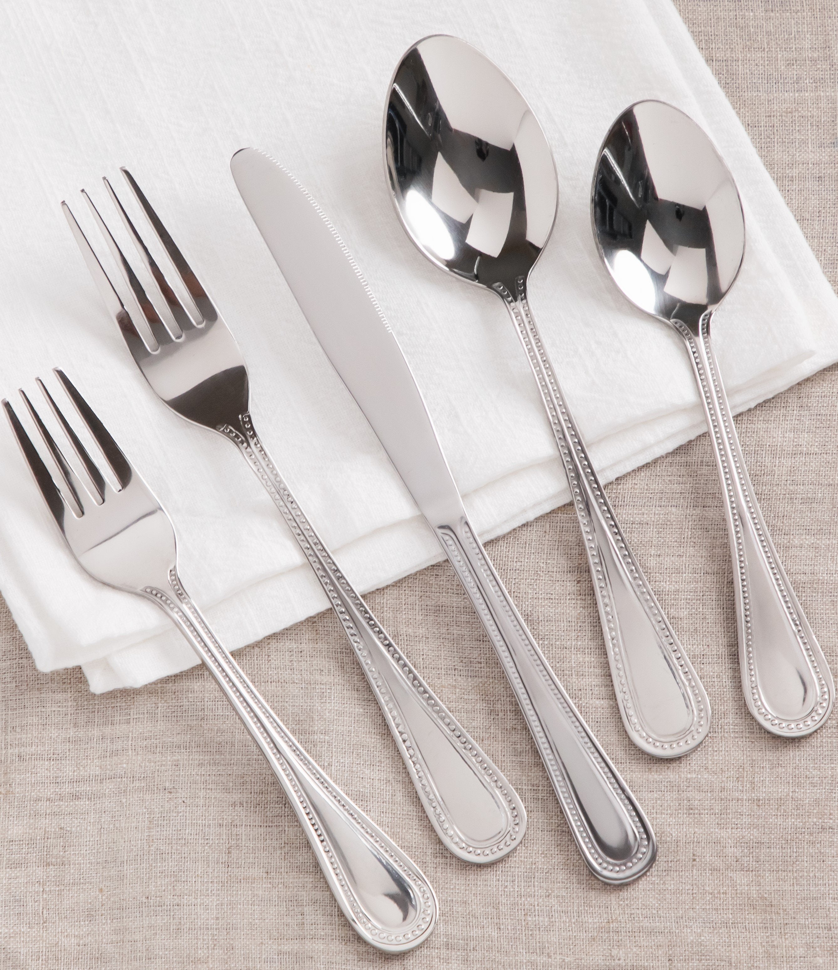 Silverware Set - Beads - 20 Pieces | Silverware Collection – EnvelorHome